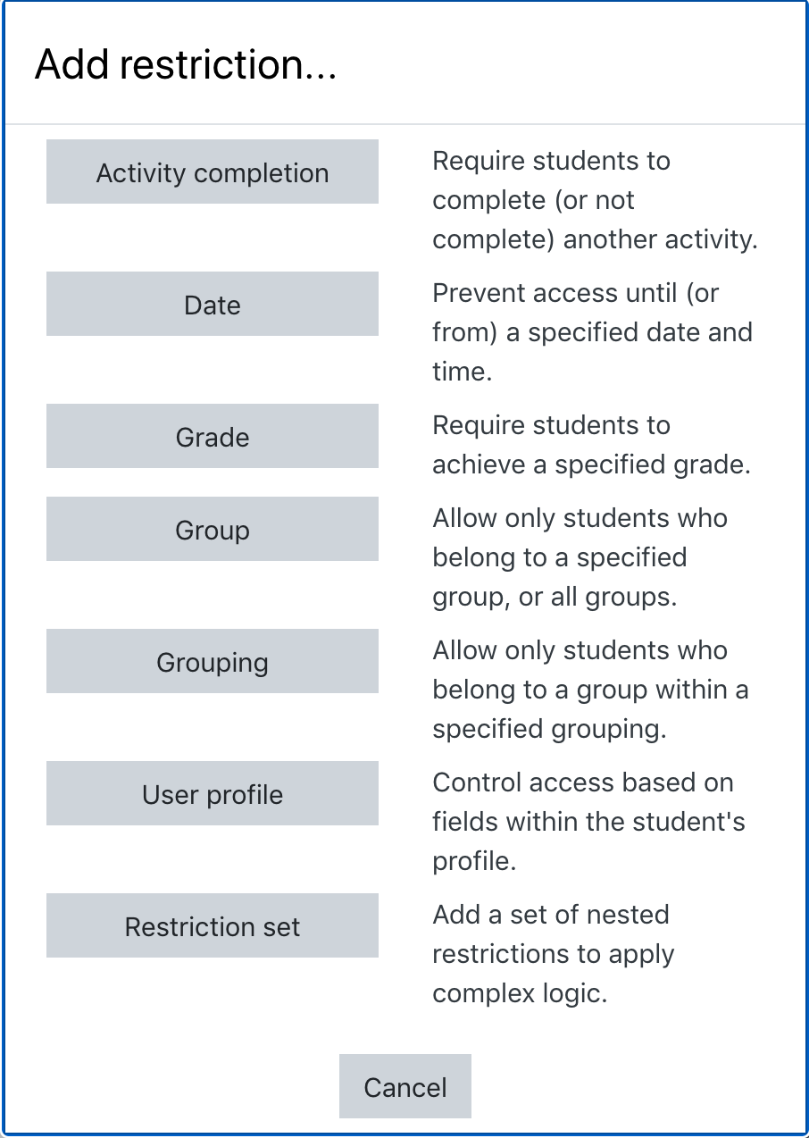 Adding Restrictions | Curricular and Research Computing | Bates College