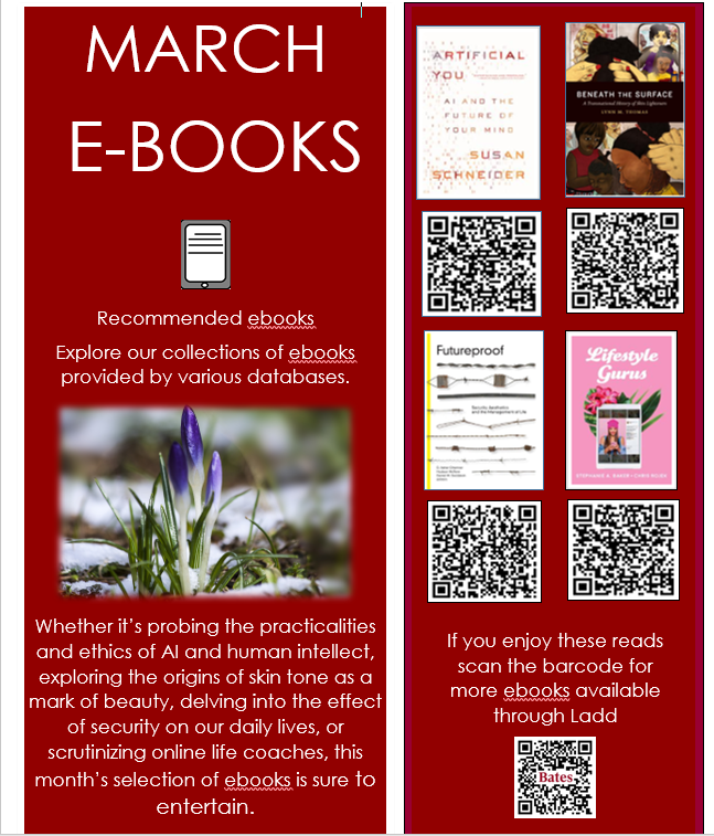 Featured Ebooks for March | Library | Bates College