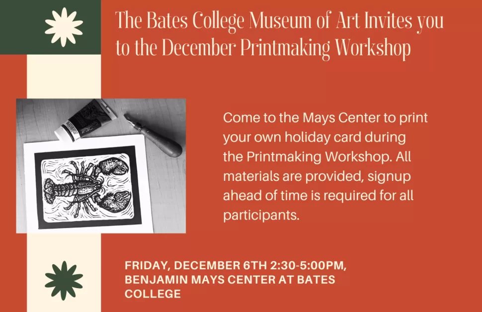 Holiday Card Printmaking Workshop | Museum of Art | Bates College