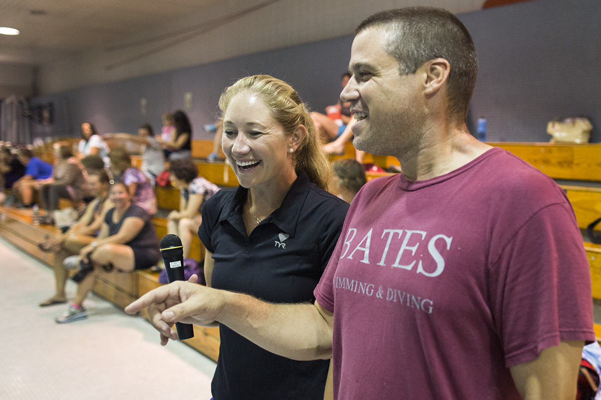 Olympic gold medalist Misty Hyman visits Bates swim camp | News | Bates ...