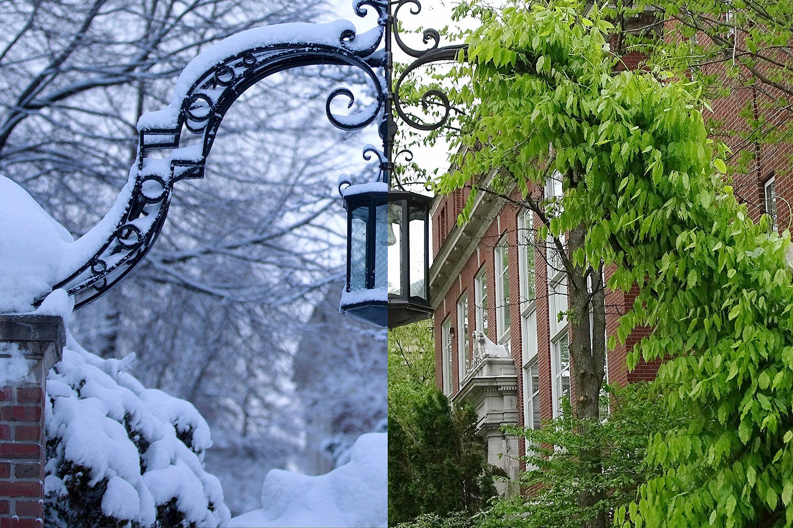 Compare the look of 10 Bates places in winter (snow!) and right now ...