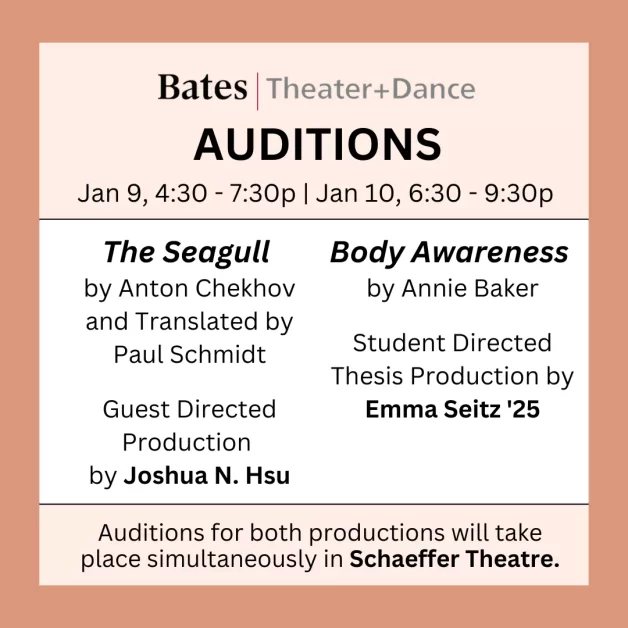 AUDITIONS: The Seagull by Anton Chekhov and Body Awareness by Annie ...